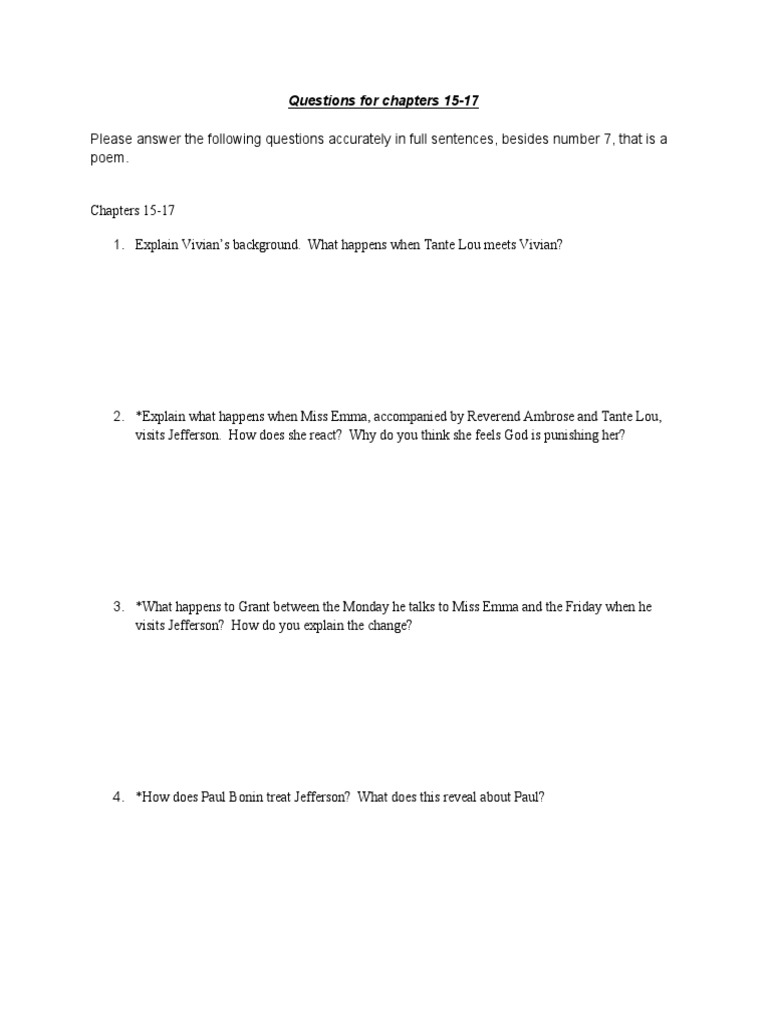 Chapters 15-17 Questions | PDF