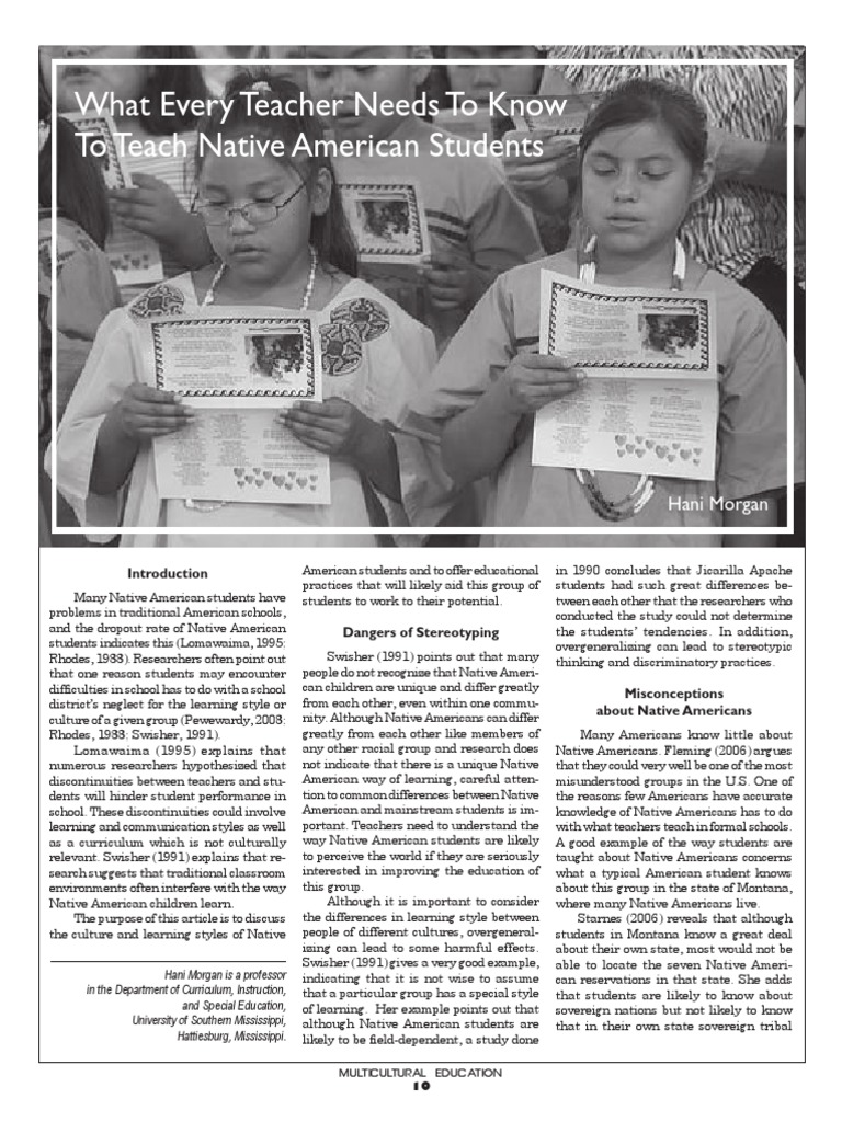 What Every Teacher Needs To Know To Teach Native American Students ...