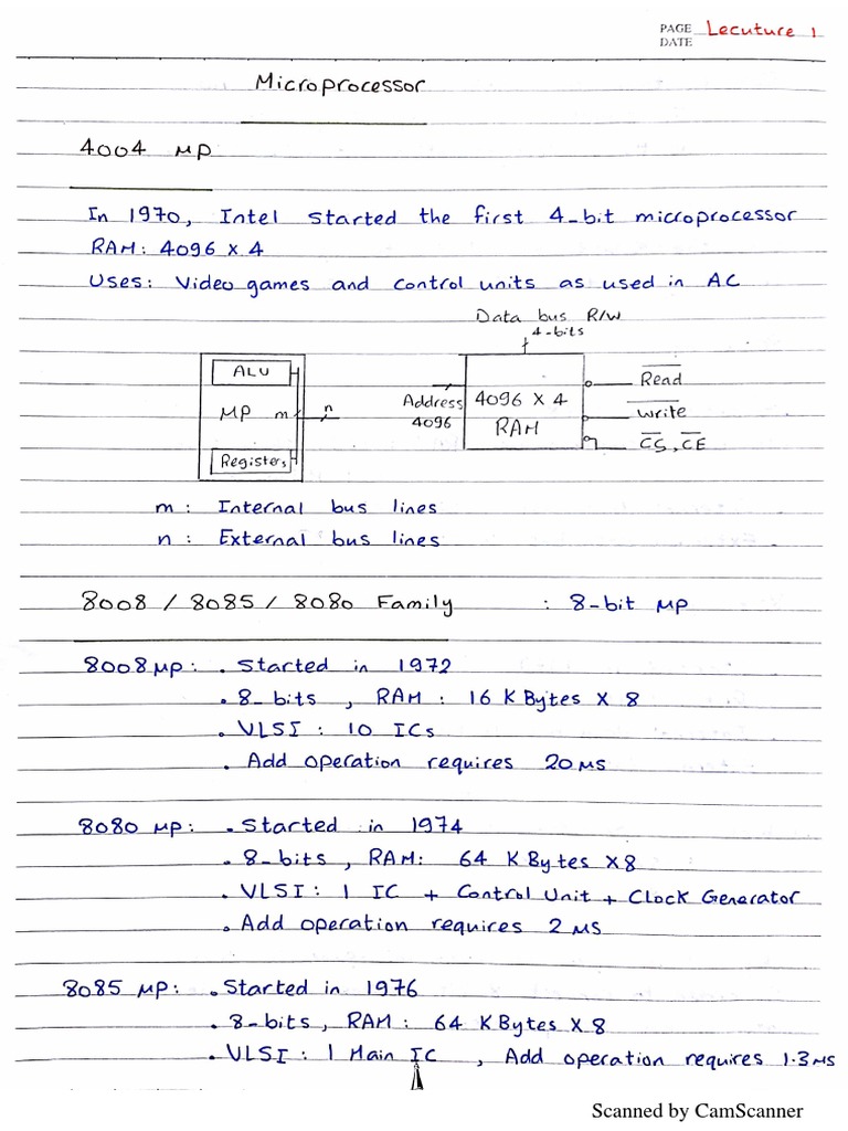 Microprocessor - Lecture Notes PDF | PDF
