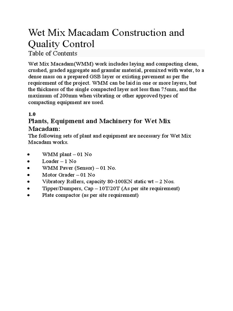 WMM Construction & Quality Control | PDF | Construction Aggregate ...