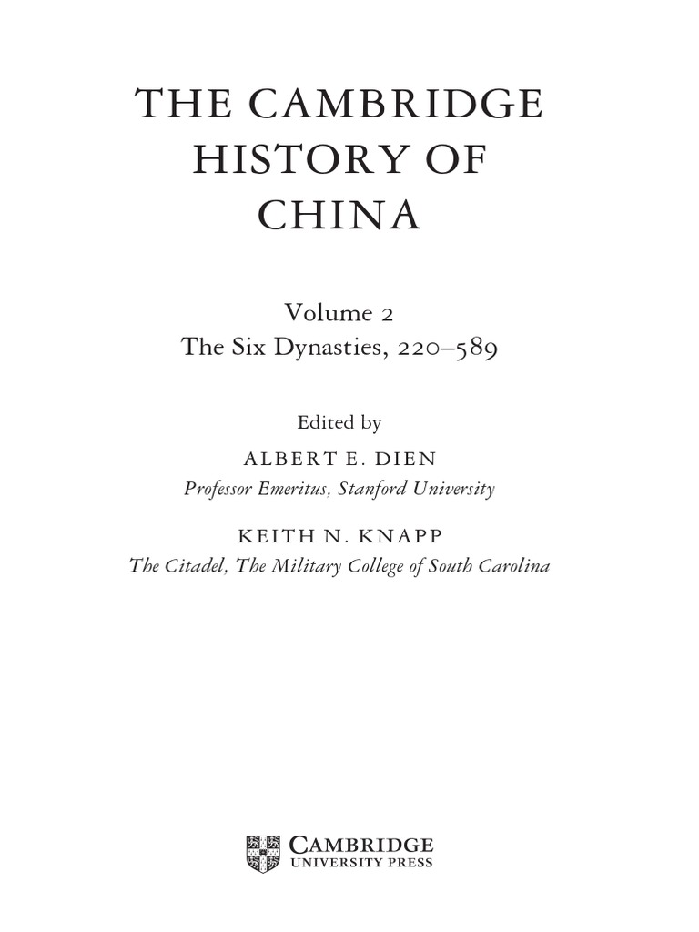 The Cambridge History of China | PDF | Confucianism