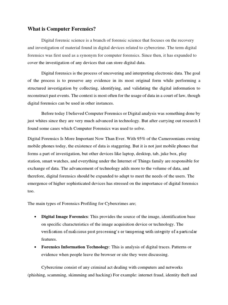 Digital Forensics in Cameroon: Challenges and Solutions | PDF | Digital ...