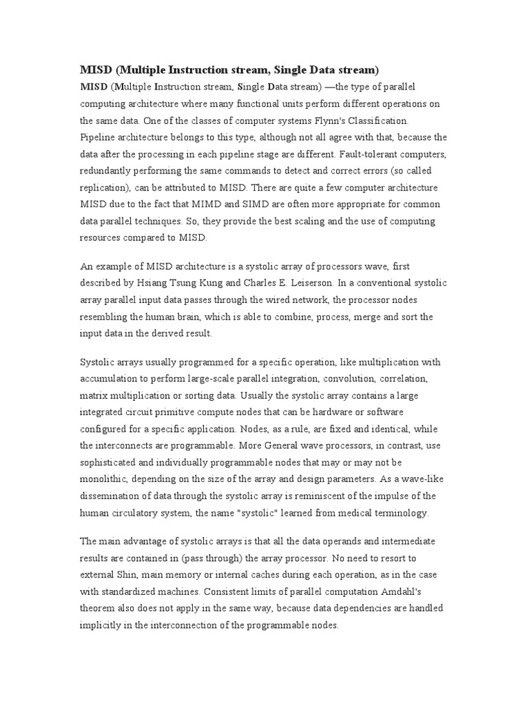 Understanding MISD Architecture | PDF | Computers