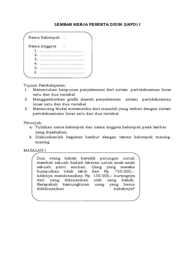 LKPD Program Linier | PDF | Komputer