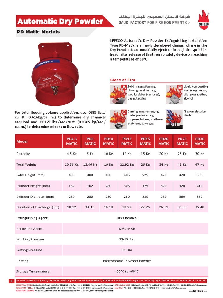 Automatic Dry Powder: PD Matic Models | PDF | Combustion | Chemical ...