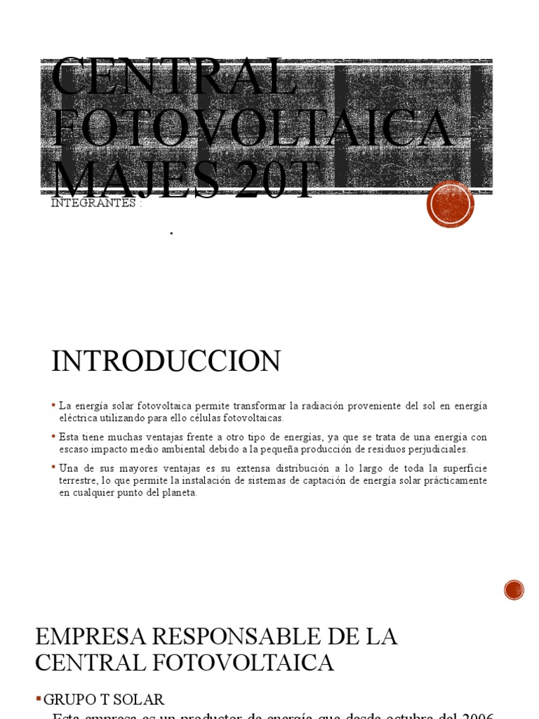 Central Fotovoltaica Majes 20T | Descargar gratis PDF | Fotovoltaica ...
