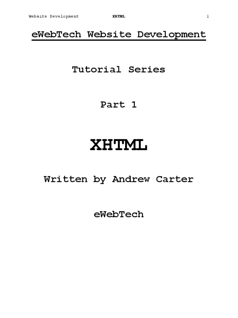 XHTML: Ewebtech Website Development | Download Free PDF | Html Element ...