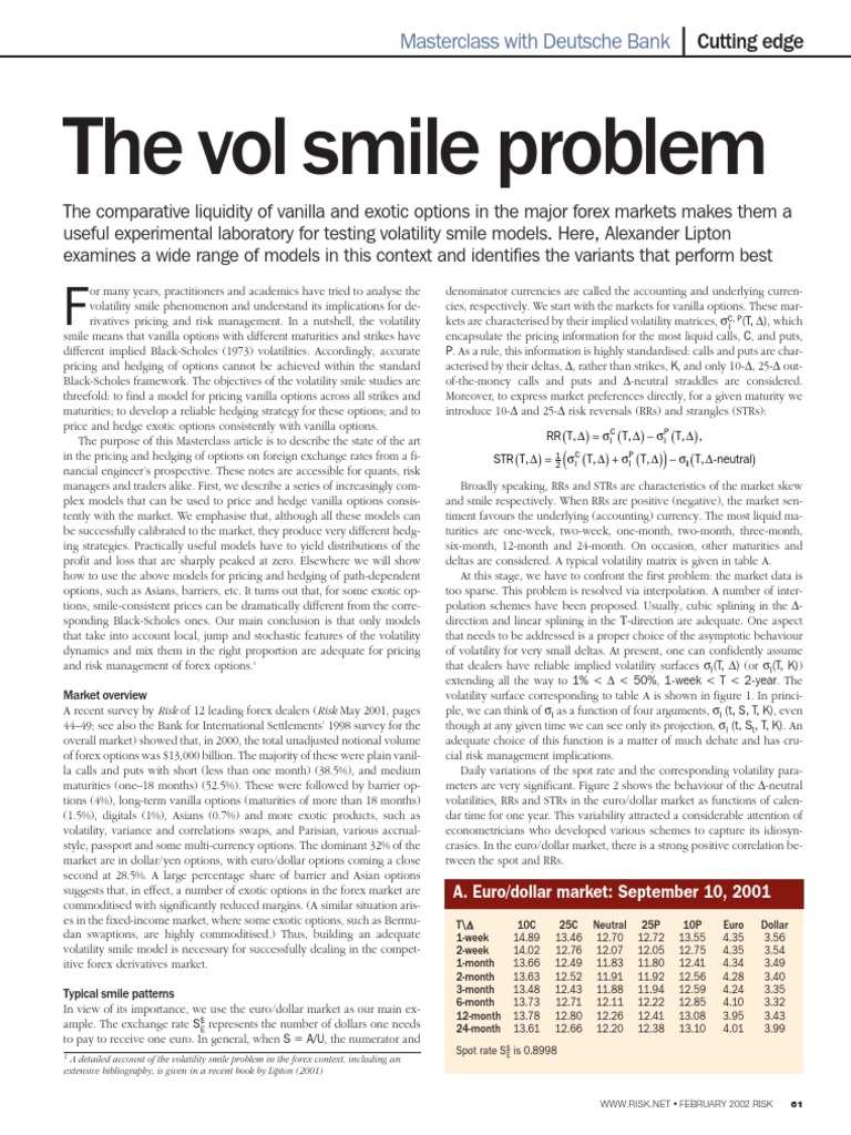 Understanding the Volatility Smile | PDF | Black–Scholes Model | Option ...