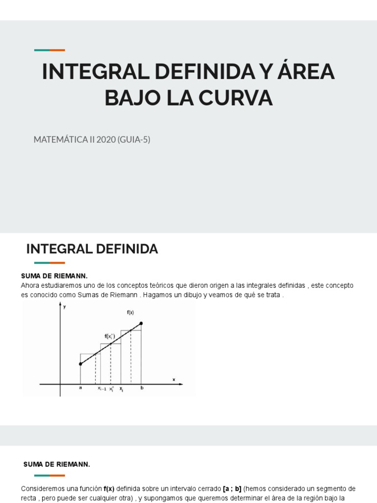 Integral Definida y Área Bajo La Curva | PDF | Integral | Cálculo