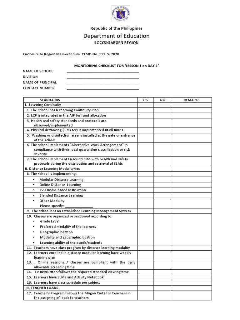 Department of Education: Republic of The Philippines | PDF | Distance ...