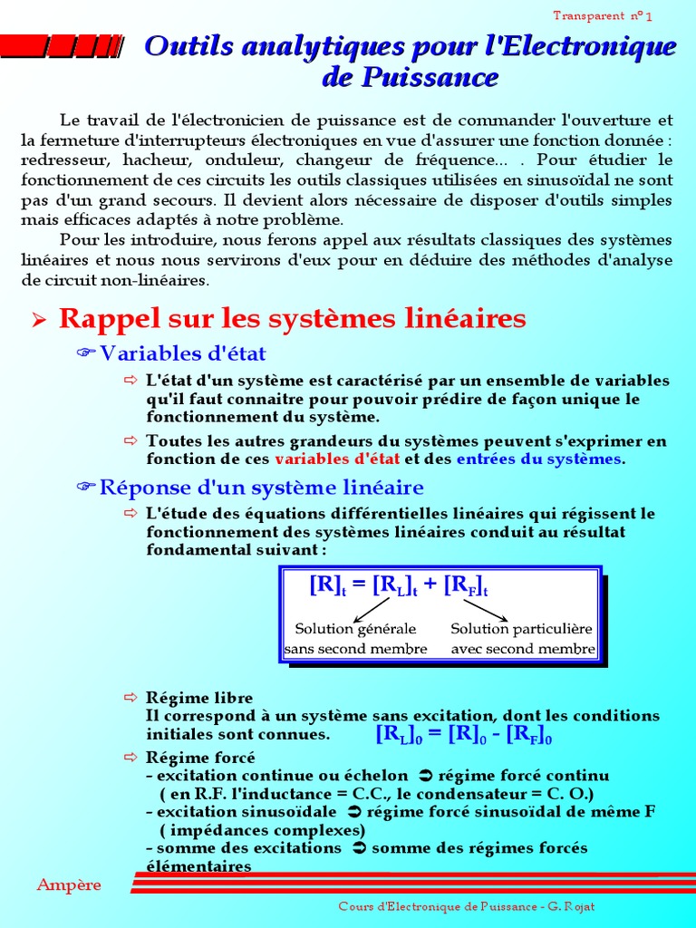 Outils Analytiques Pour L Electronique de Puissance | PDF | Puissance (physique) | Courant ...