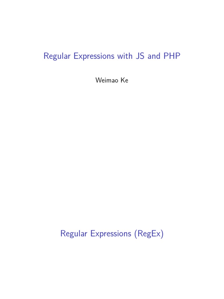 Regular Expression With JS and PHP | PDF | Regular Expression | Encodings