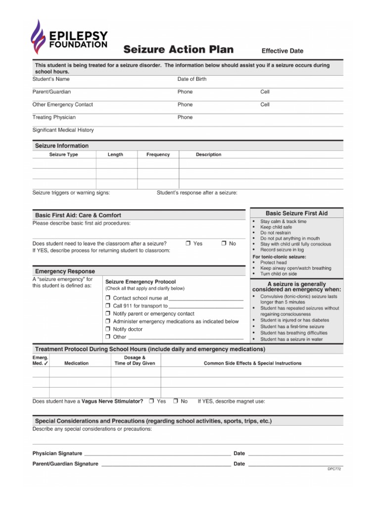 Seizure Action Plan | PDF