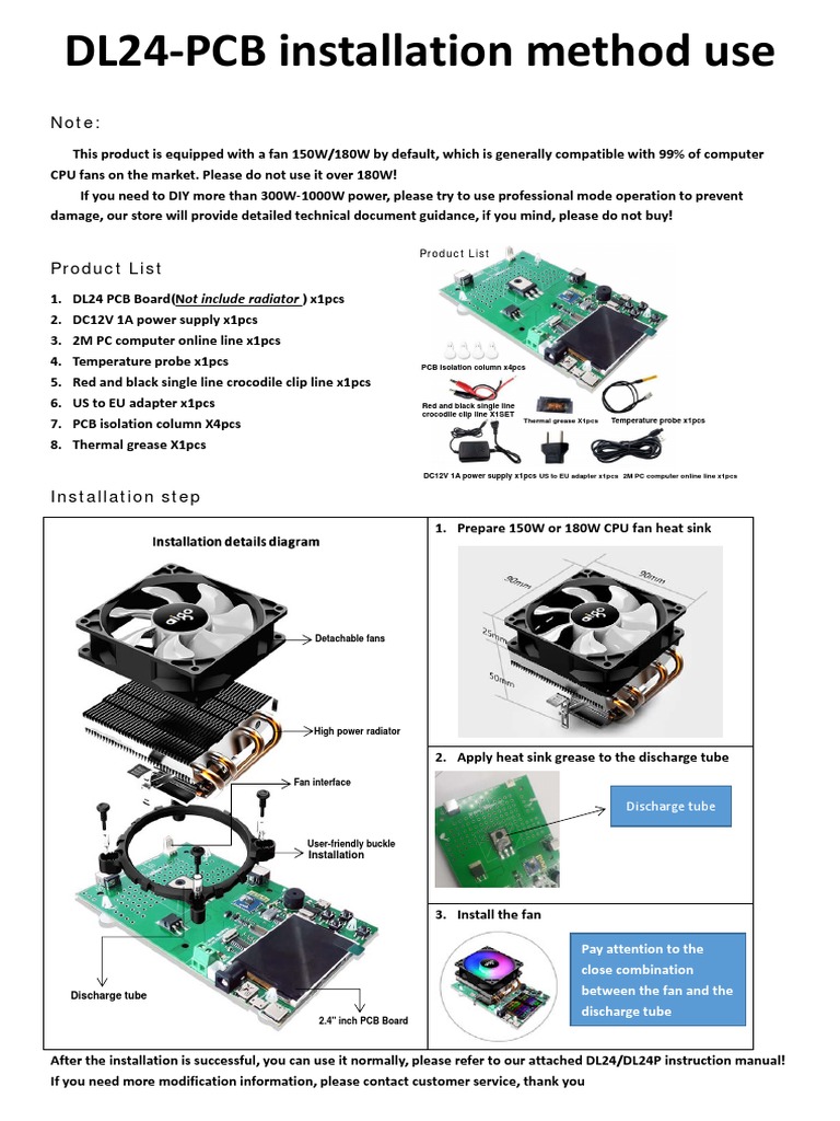 DL24-150W-180W-DIY-1000W Installation Manual | PDF | Printed Circuit ...