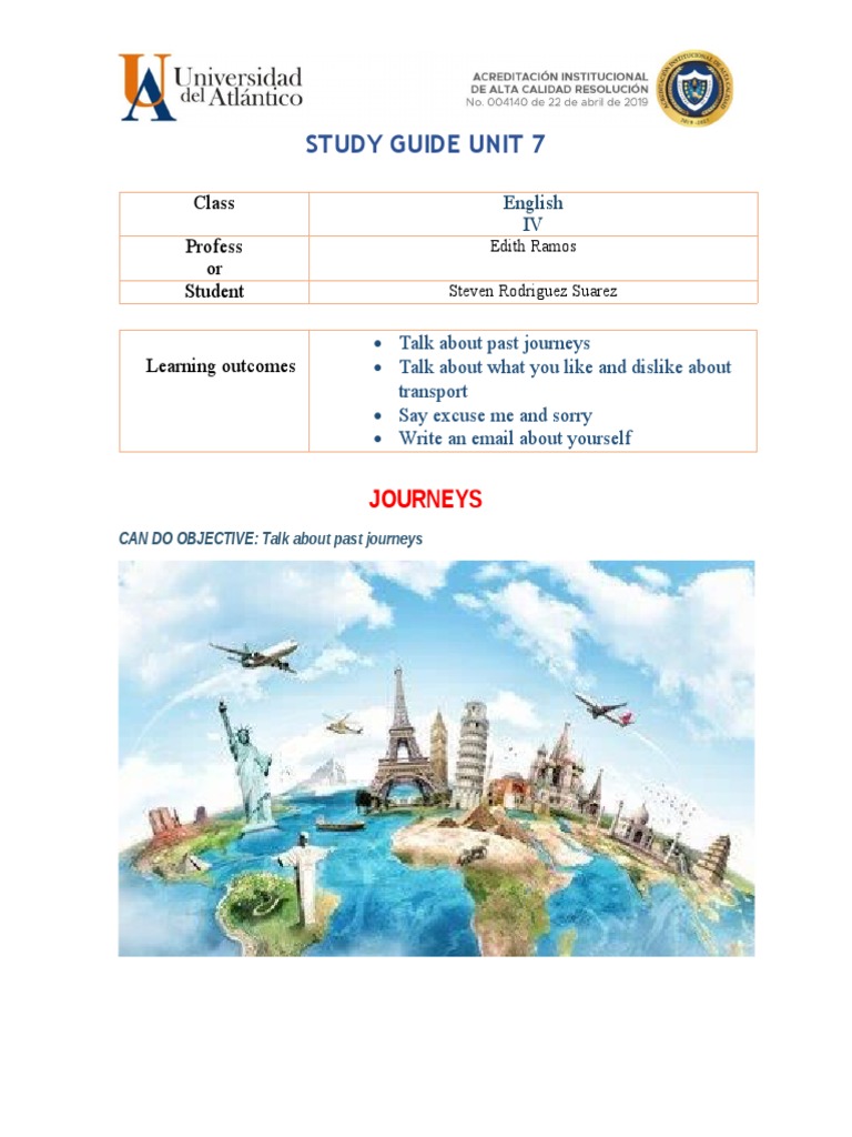 English Unit 7: Travel and Transport Guide | PDF | Train | Transport