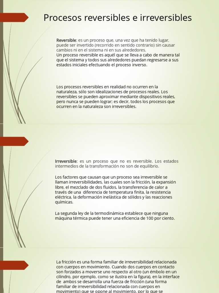 Procesos Termodinámicos: Reversibles e Irreversibles | PDF | Ciencia y ...