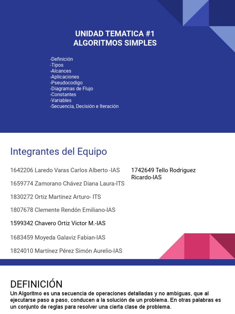 Unidad Tematica 1 - Algoritmos Simples | PDF | Algoritmos | Programa de computadora