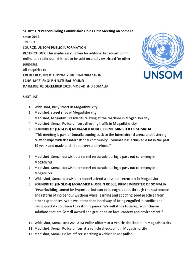 UN Peacebuilding Commission Holds First Meeting On Somalia Since 2015 ...