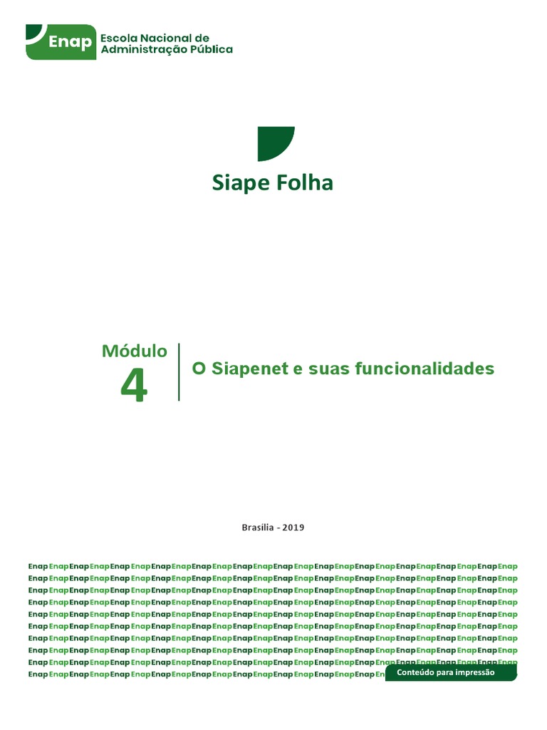 Módulo 4 - O Siapenet e suas funcionalidades | PDF | Expediente ...