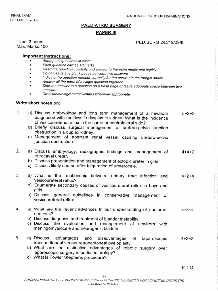 Pediatric Surgery Paper III | PDF