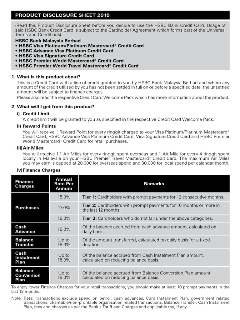 Credit Card Product Disclosure 2018 PDF | PDF | Visa Inc. | Credit Card