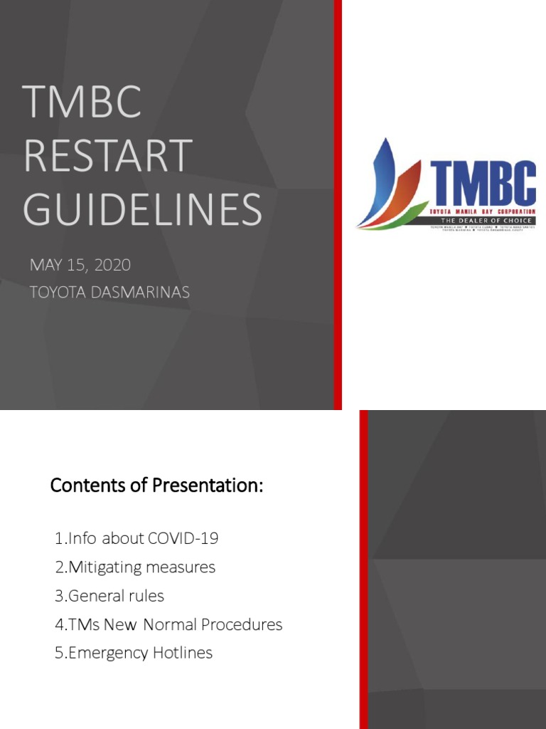 TMBC-Restart-guidelines TDM 098766 | PDF | Medical Specialties | Wellness TMBC-Restart-guidelines TDM 098766 | PDF | Medical Specialties | Wellness