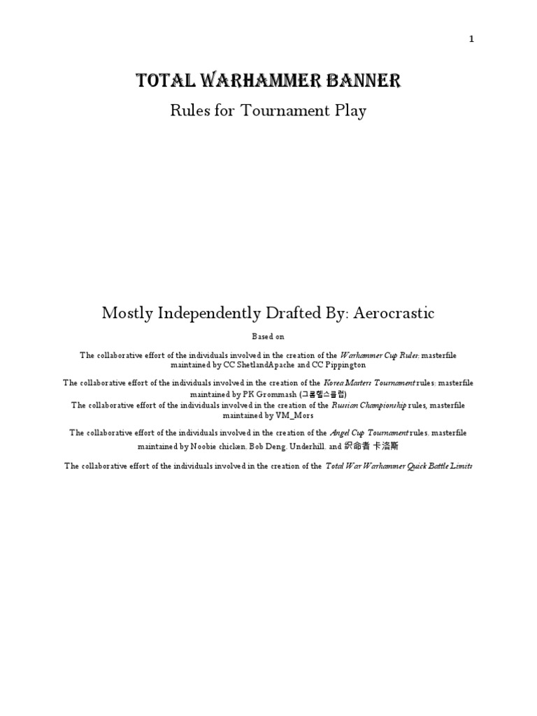 Total Warhammer Banner Tournament Rules 3.02 | PDF | Infantry | Wars ...