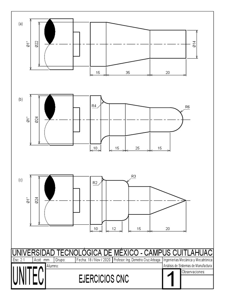 Ejercicios - CNC | PDF