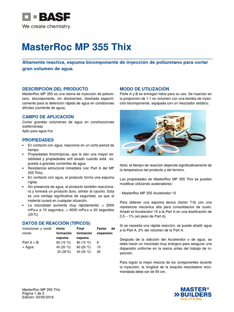Espuma Basf-Masterroc-Mp-355-Thix | PDF | Poliuretano | Agua