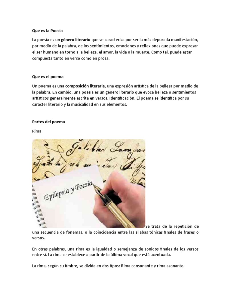 El Poema y Sus Partes | PDF | Rima | Poesía