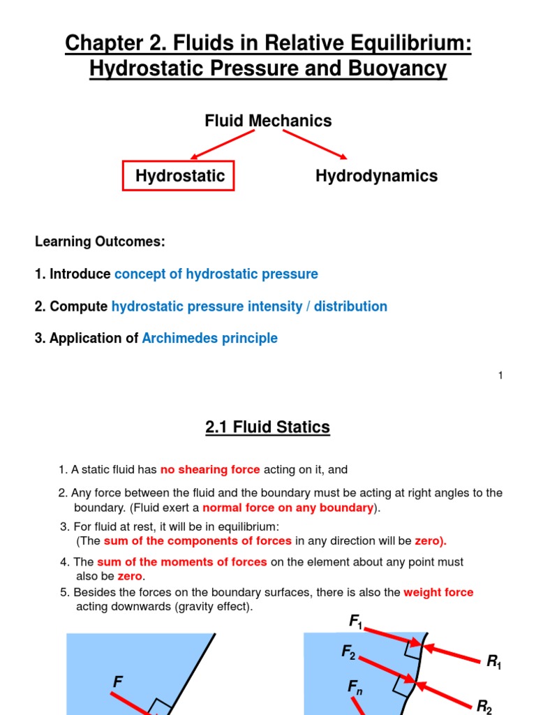 Hydrostatic Pressure and Buoyancy Concepts | PDF | Buoyancy | Pressure ...