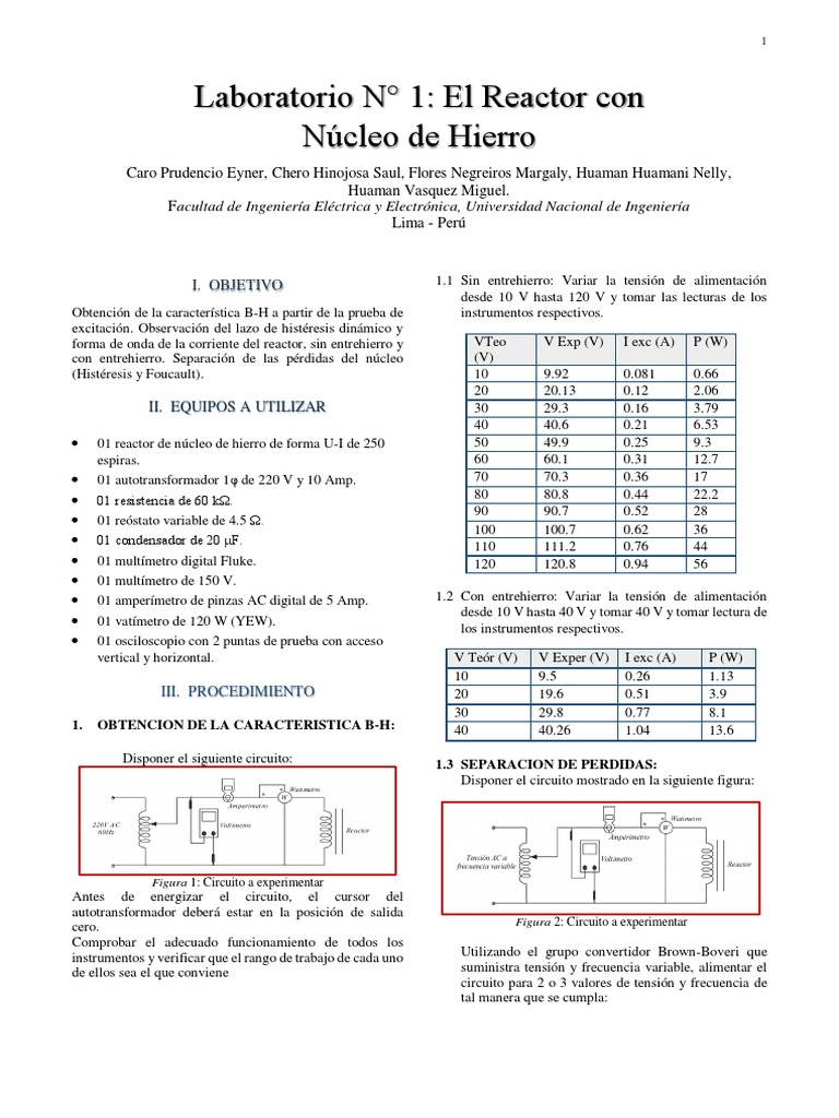 Lab 1 Final PDF | PDF | Corriente eléctrica | Inductor