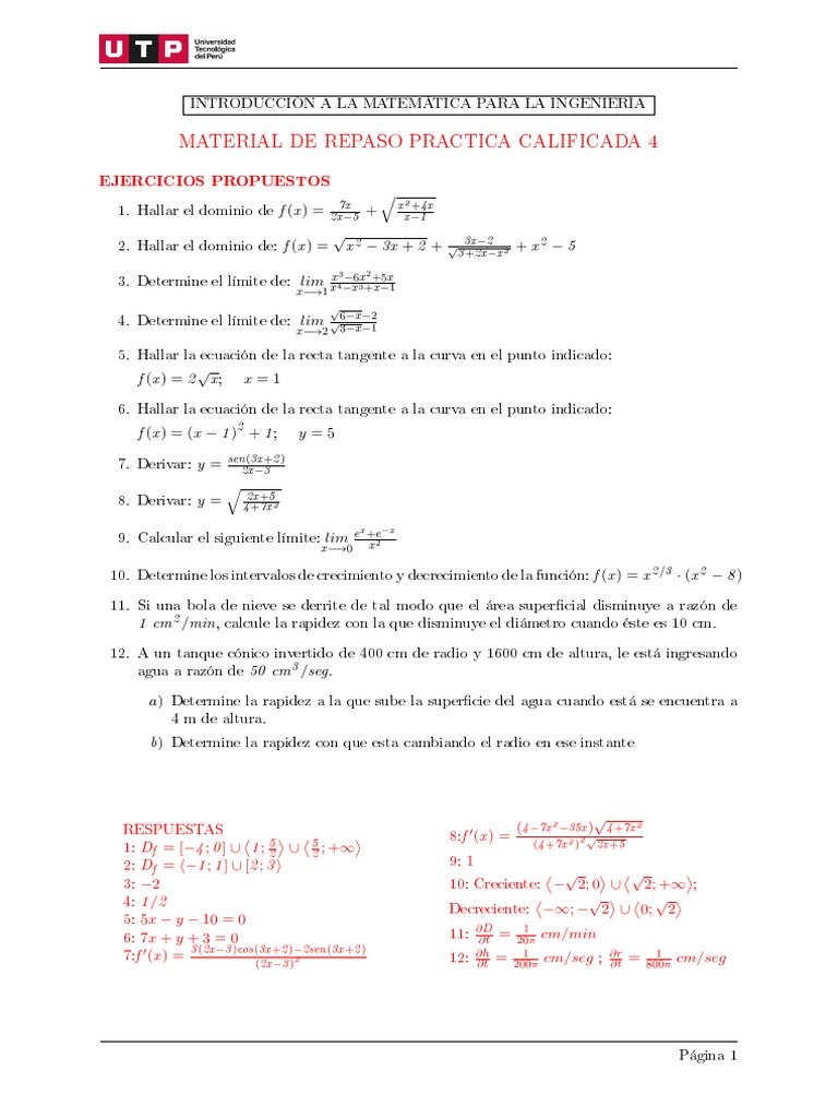 S15.s1 - MATERIAL DE REPASO PREVIO PC4 PDF | PDF | Matemática Elemental | Geometría analítica
