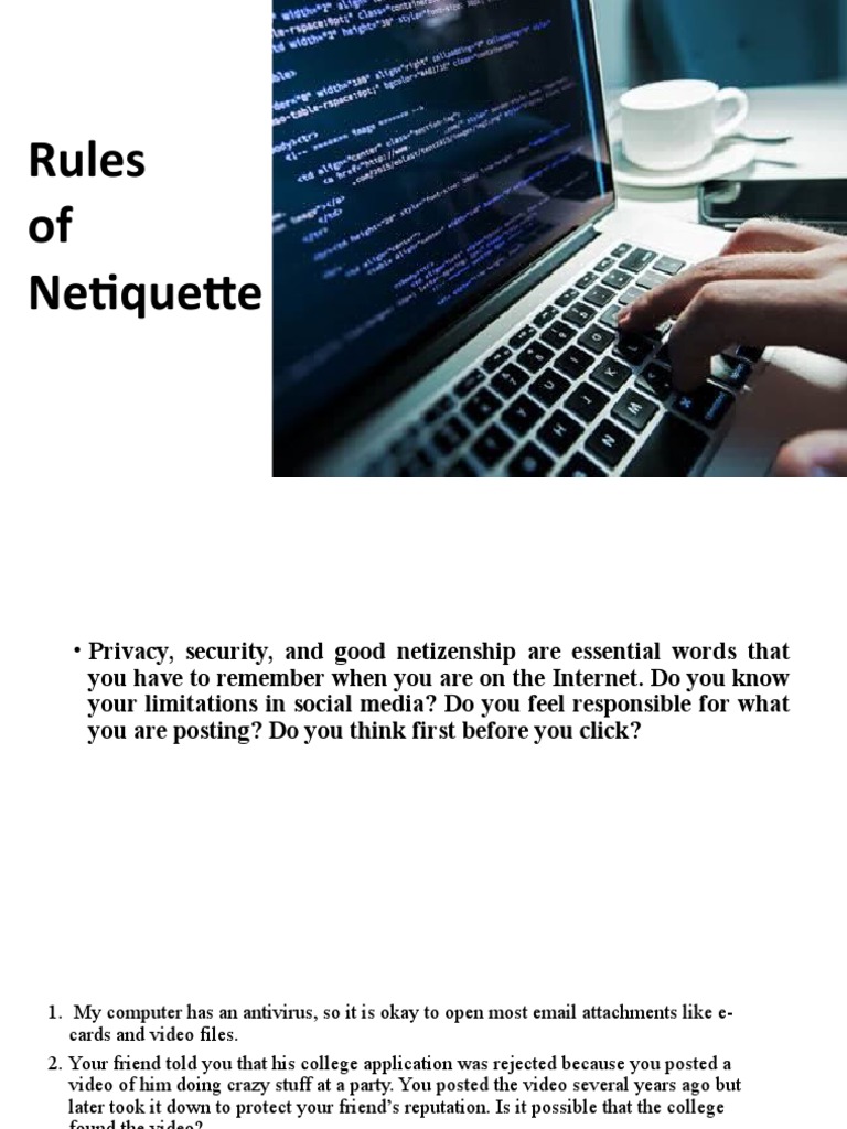 Rules of Netiquette | PDF | Malware | Computer Virus