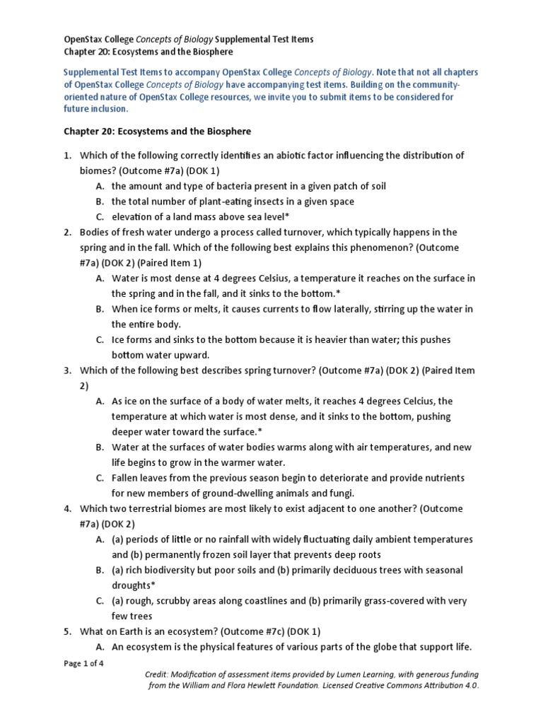 Chapter 20: Ecosystems and The Biosphere | PDF | Ecosystem ...