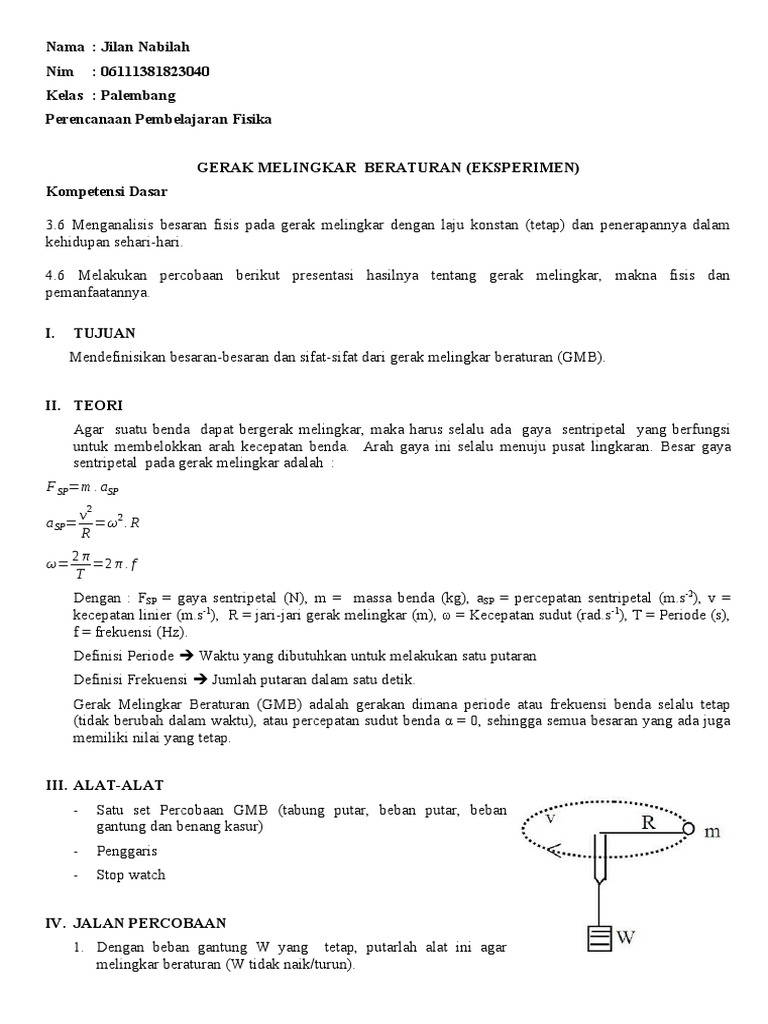 LKPD Gerak Melingkar Beraturan XX | PDF