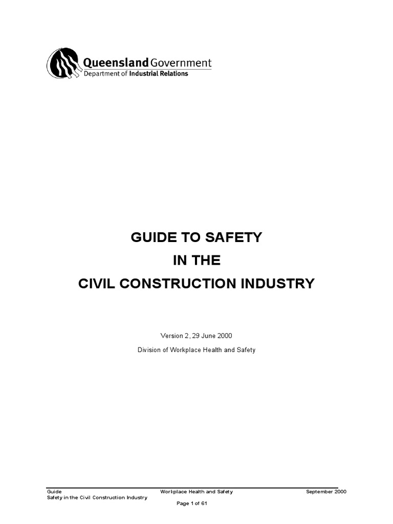 Guide To Safety in The Civil Construction Industry | PDF | Occupational ...