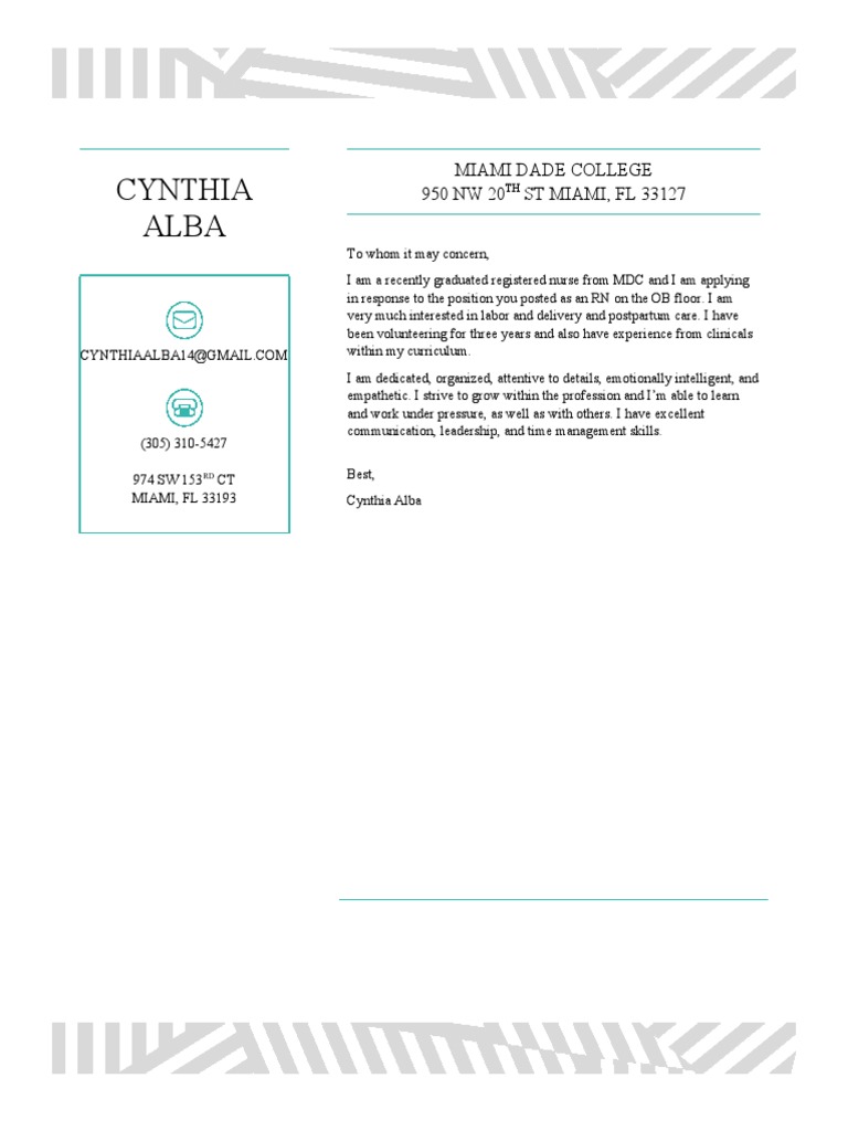 Leadership Cover Letter | PDF | Career & Growth