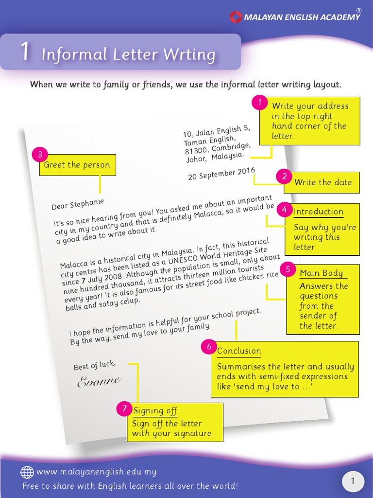Informal Letter Writing PDF | PDF