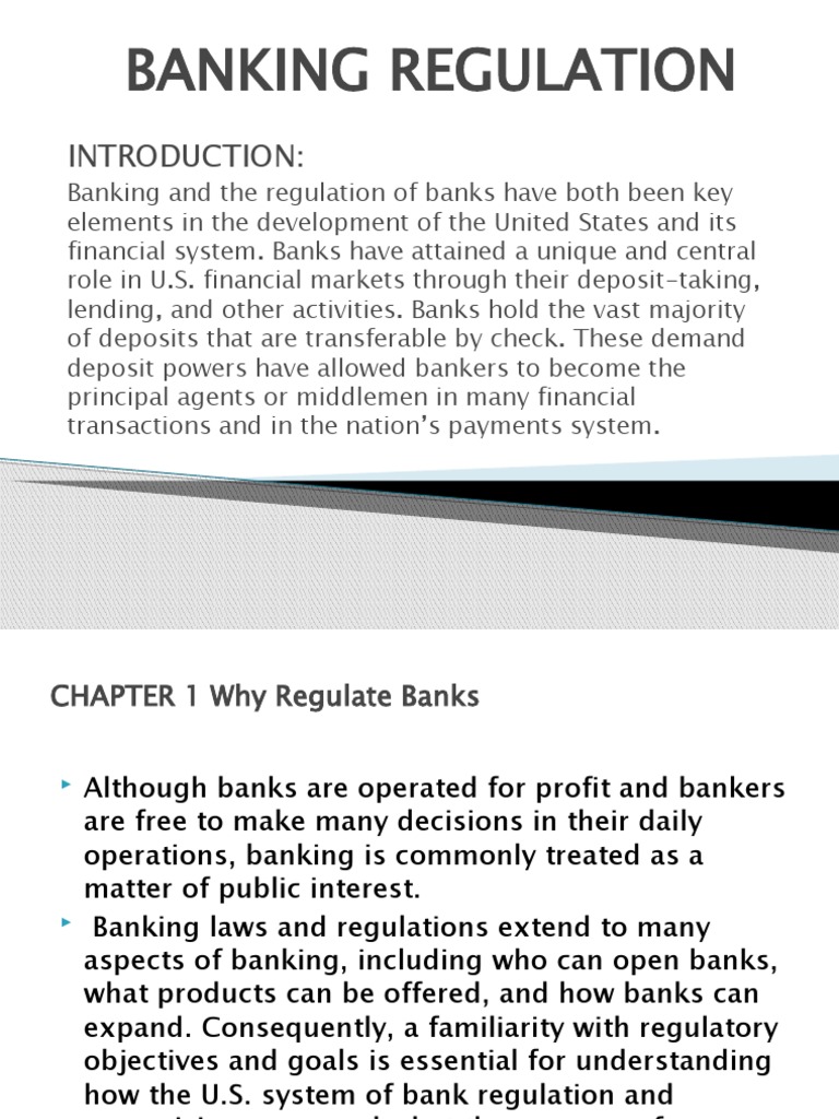 Chapter 1 | PDF | Bank Regulation | Banks