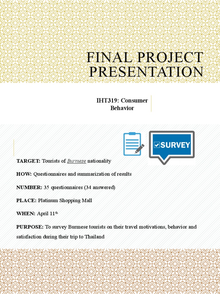 Consumer Behavior Final PPT Project | PDF | Bangkok | Tourism