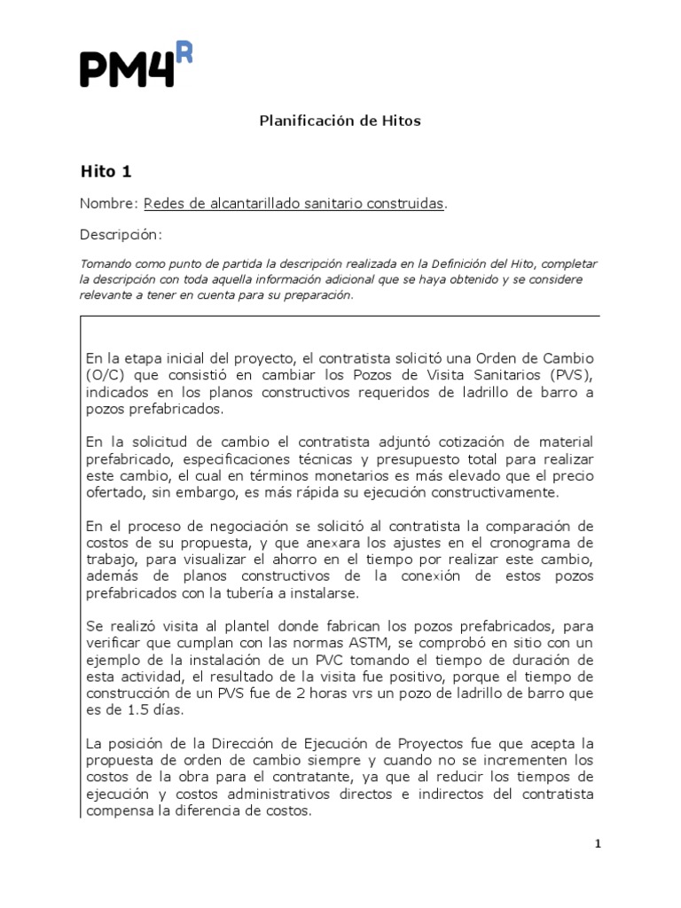 Planilla de Planificación de Hitos Grupo Rojo | PDF | Presupuesto ...