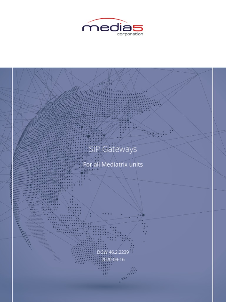 SIP Gateways: For All Mediatrix Units | PDF | Session Initiation Protocol | Documentation