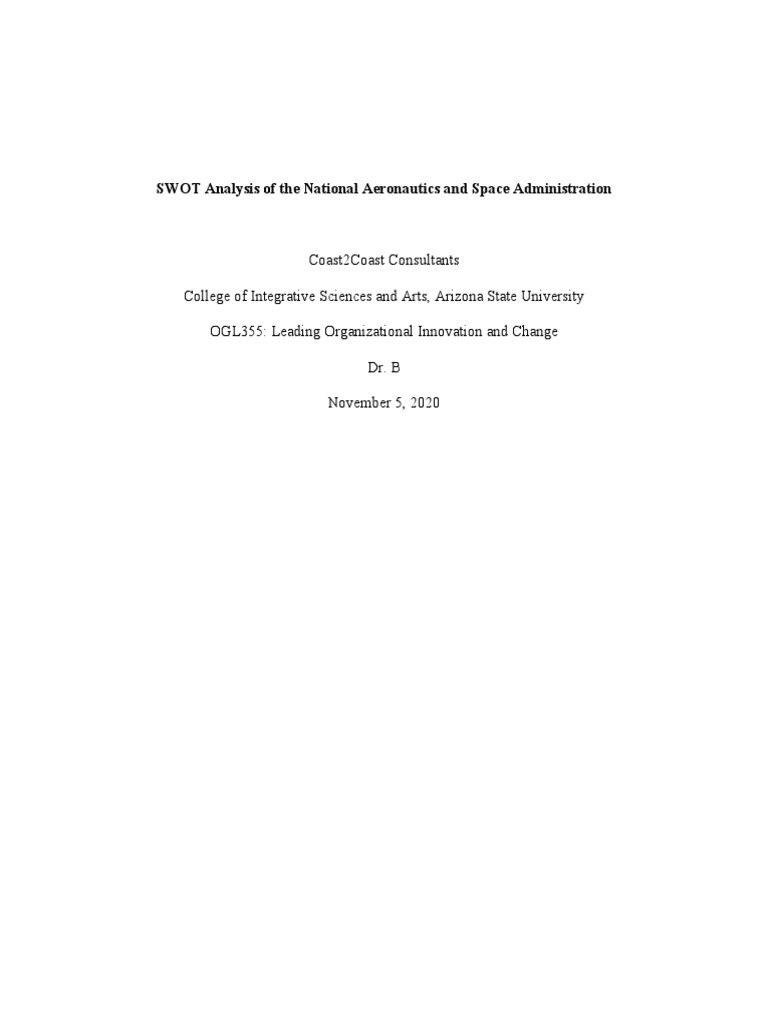 NASA SWOT Analysis Overview | PDF | Nasa | Satellite
