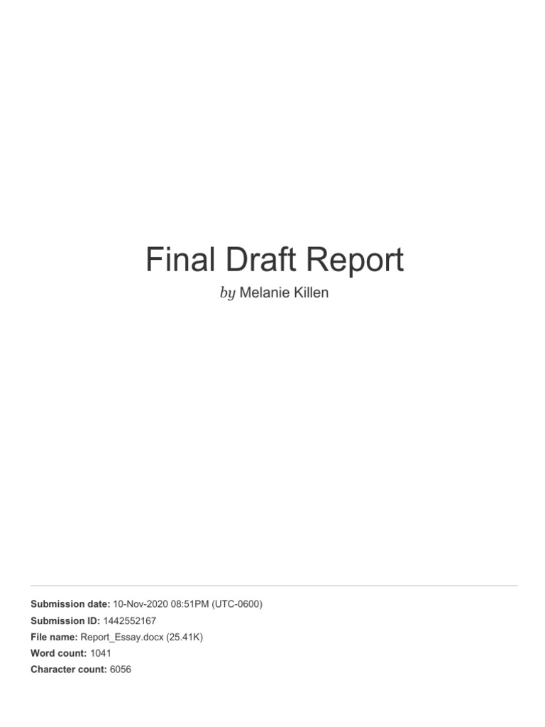 Final Draft Report | PDF | Citation | Writing