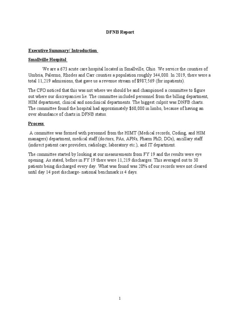 DFNB Report | PDF | Hospital | Patient