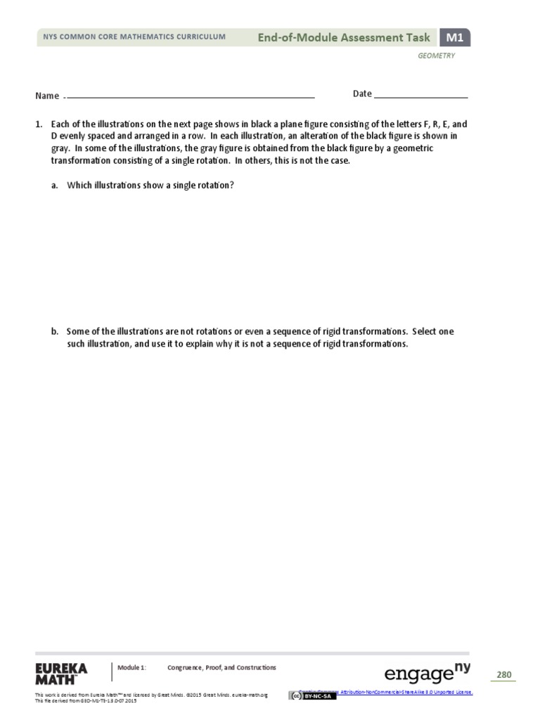 Geometry m1 End of Module Assessment | PDF | Classical Geometry ...