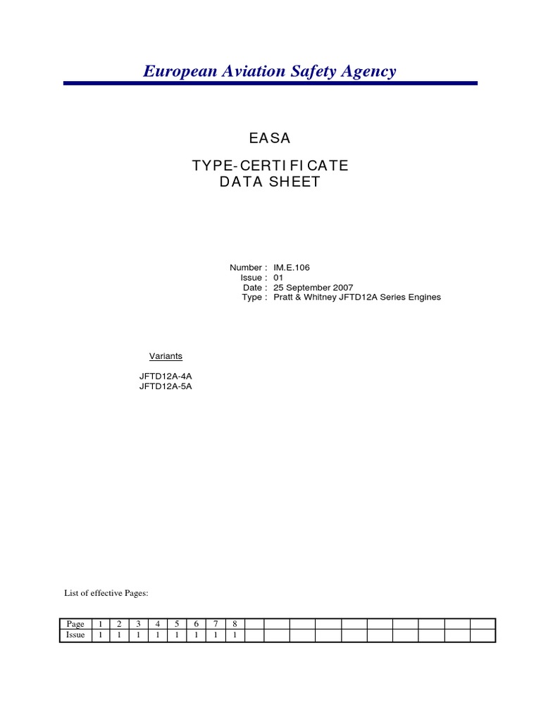 European Aviation Safety Agency: Easa Type-Certificate Data Sheet ...