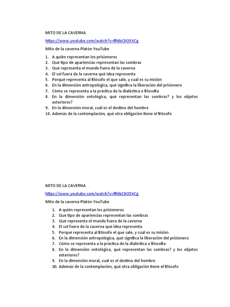 Tarea Mito de La Caverna | PDF