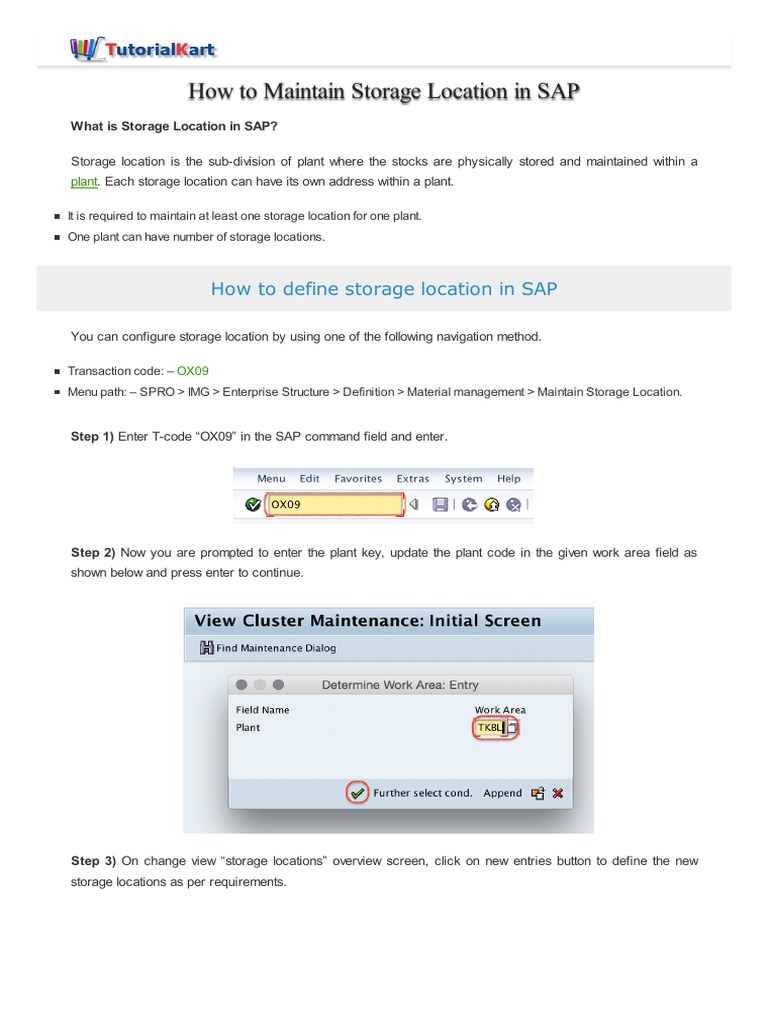 How To Define Storage Location in SAP | PDF | Information Technology Management | Computing